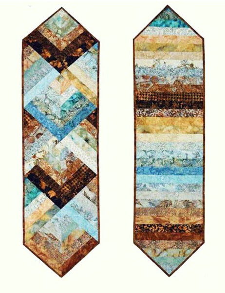 Table Runner Pattern - Plum Tree Quilts - Reversible Strippy Table Run | Shibori Dragon