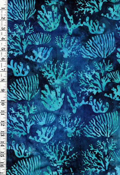 Batik - Sea Coral Variety - Blue & Aqua - Multi-Color - By the Half Ya ...