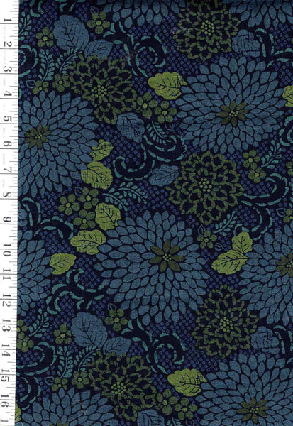 *Japanese - Cosmo Large Chrysanthemums - Dobby Weave - AP52904-1A - Na ...
