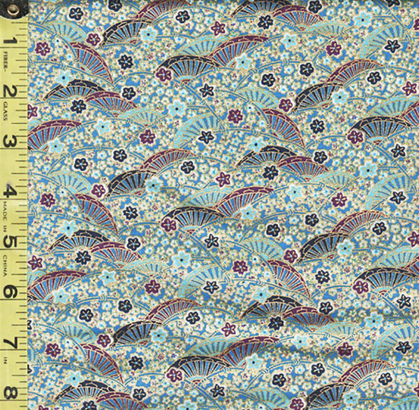 *Japanese - Naka Compact Fans & Tiny Cherry Blossoms - N-2000-91D - Bl ...