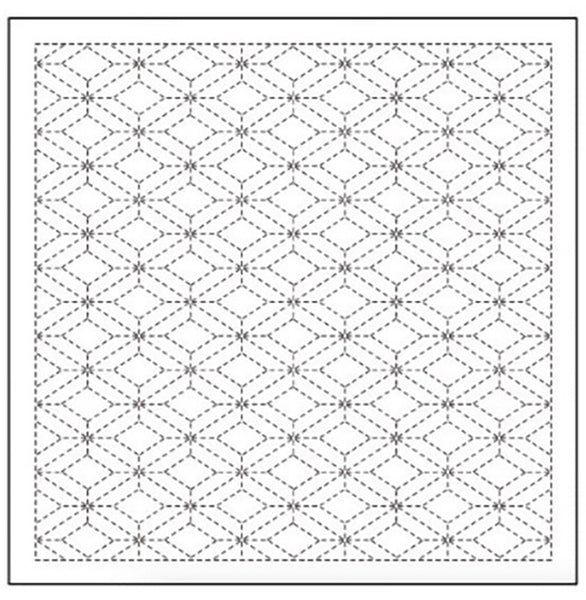 Sashiko Pre-printed Sampler - Daruma Triple Diamond (Sanjubishi-Tsunag ...