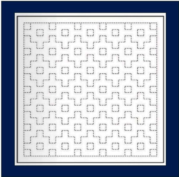 Sashiko Pre-printed Sampler - Daruma Connected Right Angles (Kakuju-Ts ...
