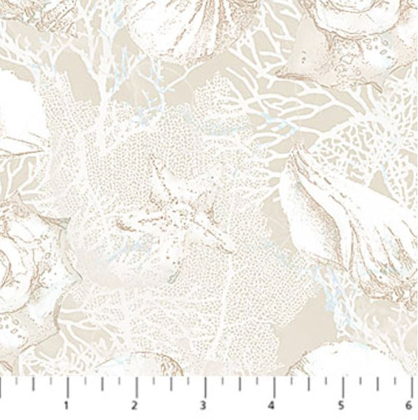 Tropical - Northcott Sea Breeze - Tonal Seashells - DP27098-11 - Cream ...