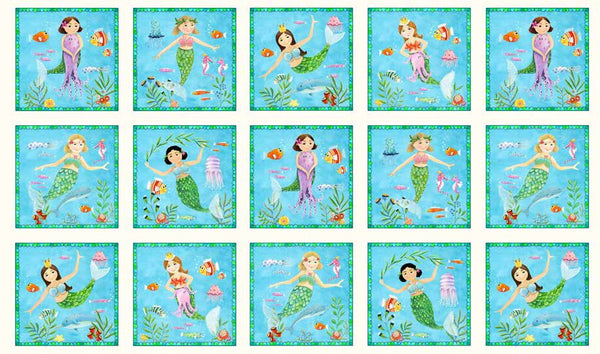 Tropical - Elizabeth Studios Little Mermaids Block - PANEL - 17002 - S ...